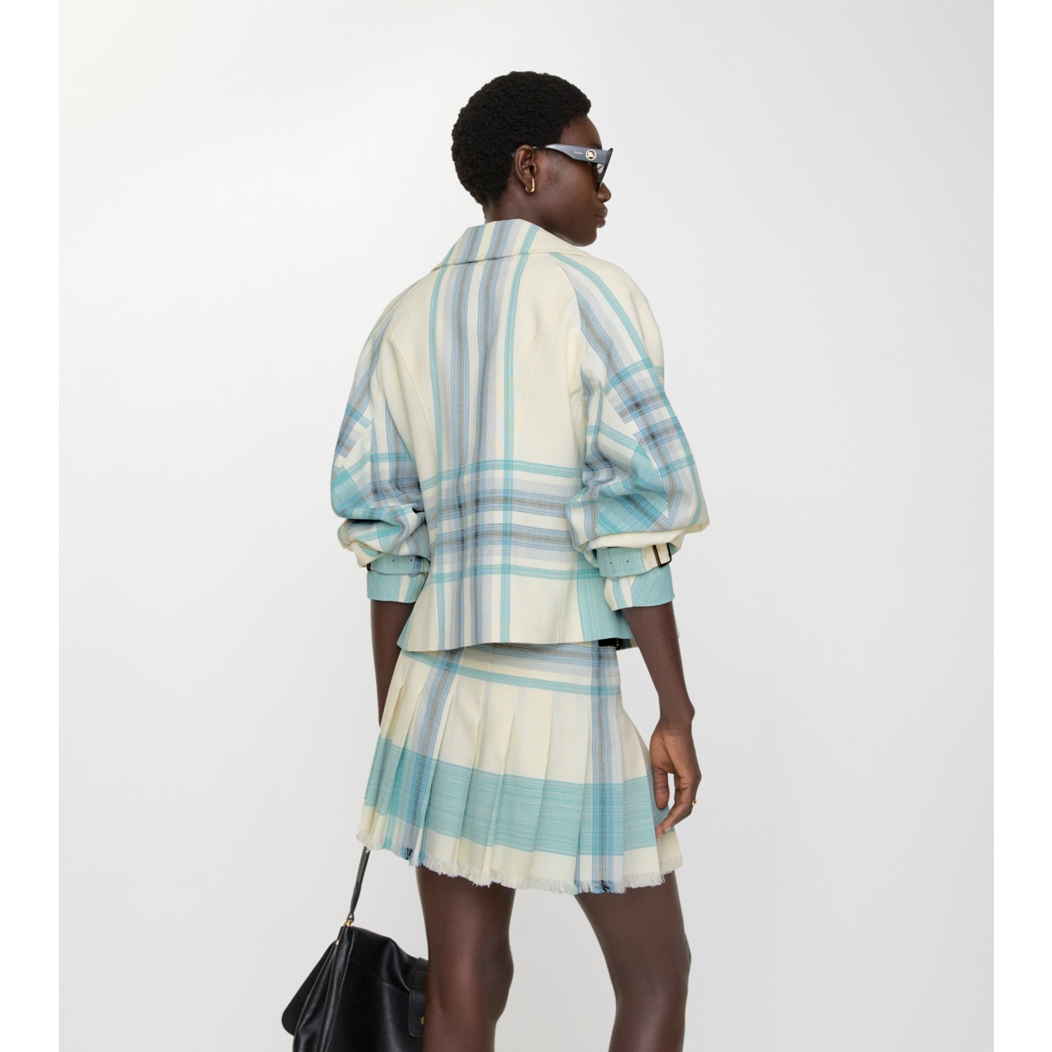 及腰短款格纹 Ladybrook Trench 外套 (潮汐蓝) - 女士 | Burberry® 博柏利官网